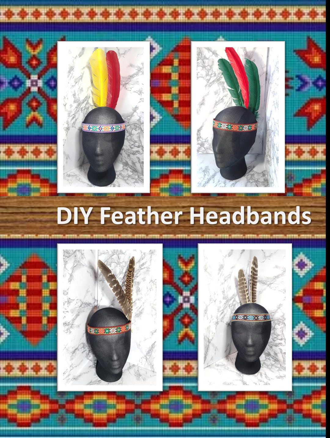 DIY Feather Headdress Kit, Easy Costume for Pow Wow, Cultural Crafts ...