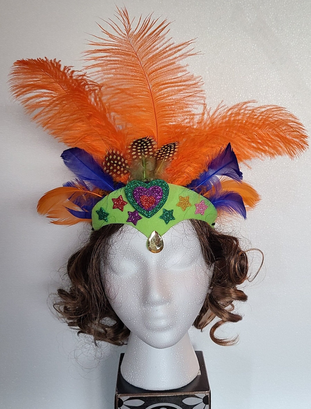 DIY Carnival Headdress, DIY Feather Headpiece for Kids, Feather ...
