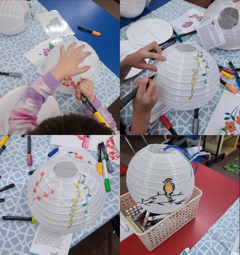 Paint-your-own Paper Umbrella Kits, DIY Paper Lanterns, Painting for ...