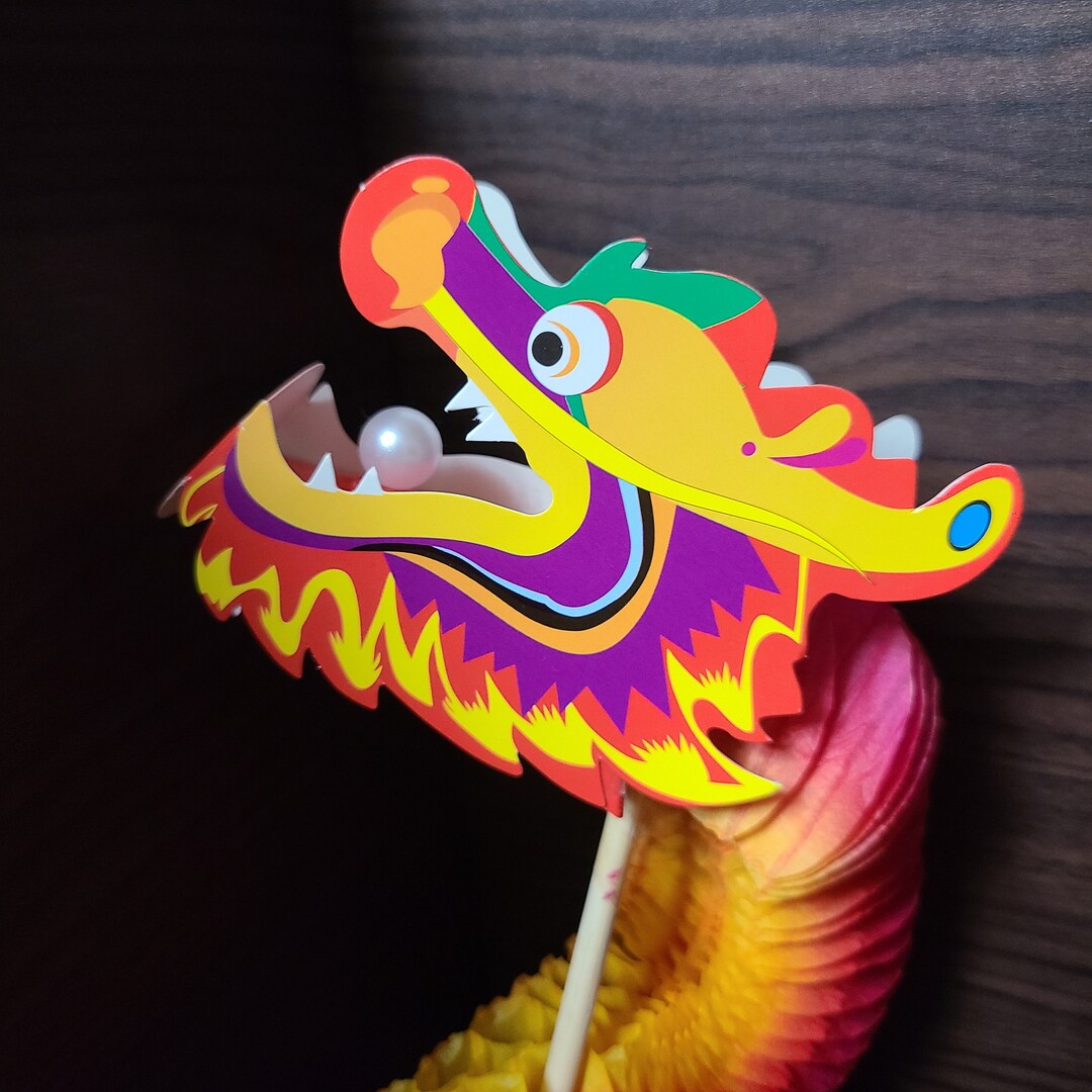 DIY Dragon Dance Hand Puppet Kit, 29” Dragon With Pearl Craft, Asian ...