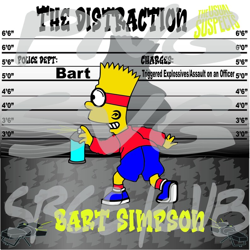 Bart Simpson SVG Digital PNG and Svg File the Distraction PNG T Shirt ...