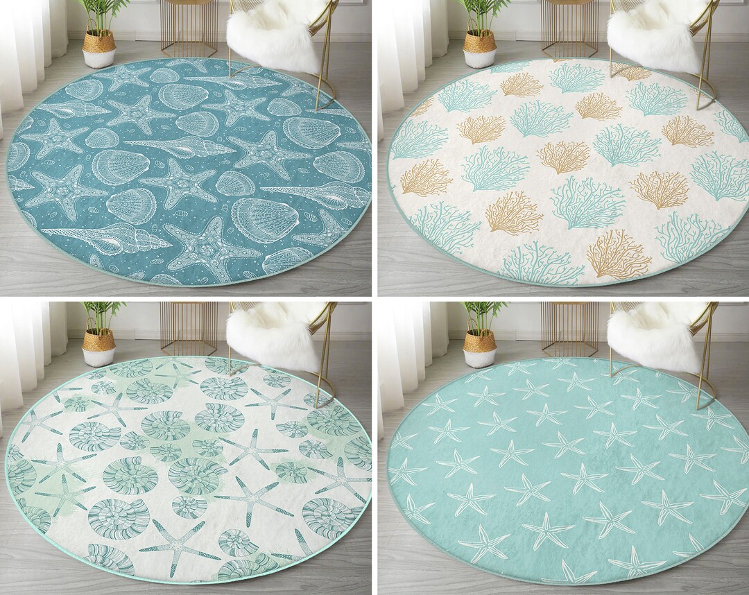 Snail Round Rugstarfish Floor Carpetsea Creature Non Slip Circle ...