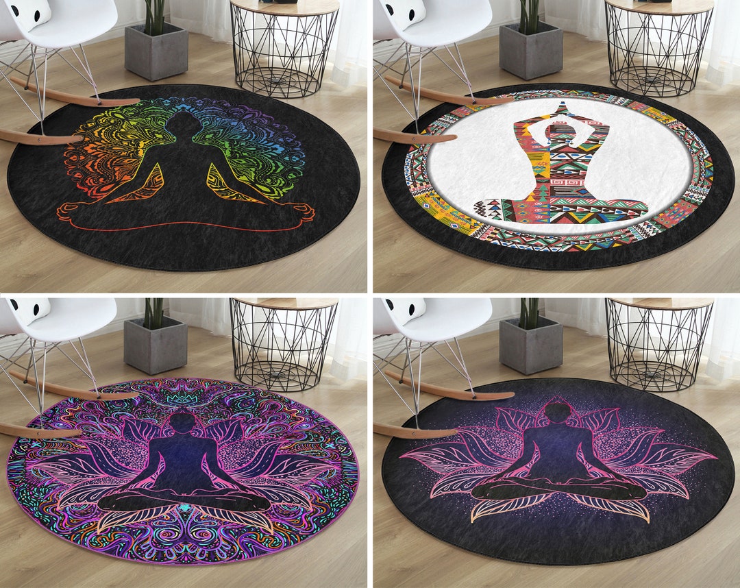 Yoga Round Rugmeditation Floor Carpetspiritual Non Slip Circle ...