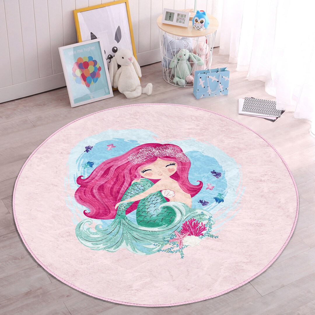 Mermaid Nursery Rugsea World Playmat for Kids Roomstarfish Toddler ...