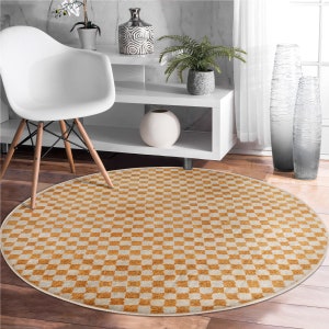 Checkered Round Ruggeometric Carpetcheckerboard Circle Rugsseamless ...