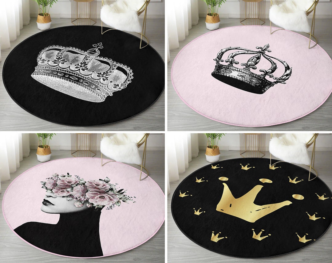 Realhomes Crown Round Rugprincess Floor Carpetprince Non Slip Circle ...