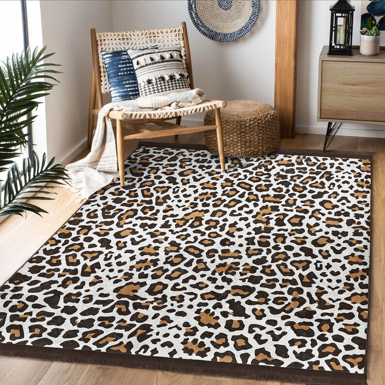Leopard Area Rug Black Zebra Carpet Camouflage Anti Slip - Etsy