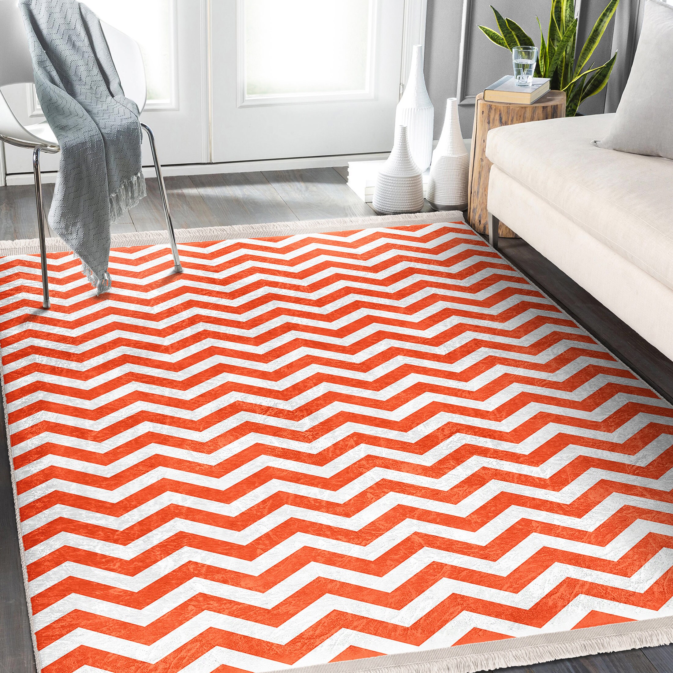Orange Chevron Carpets