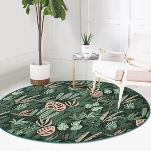 Realhomes Tropical Round Rugexotic Floor Carpetforest Non Slip Circle ...