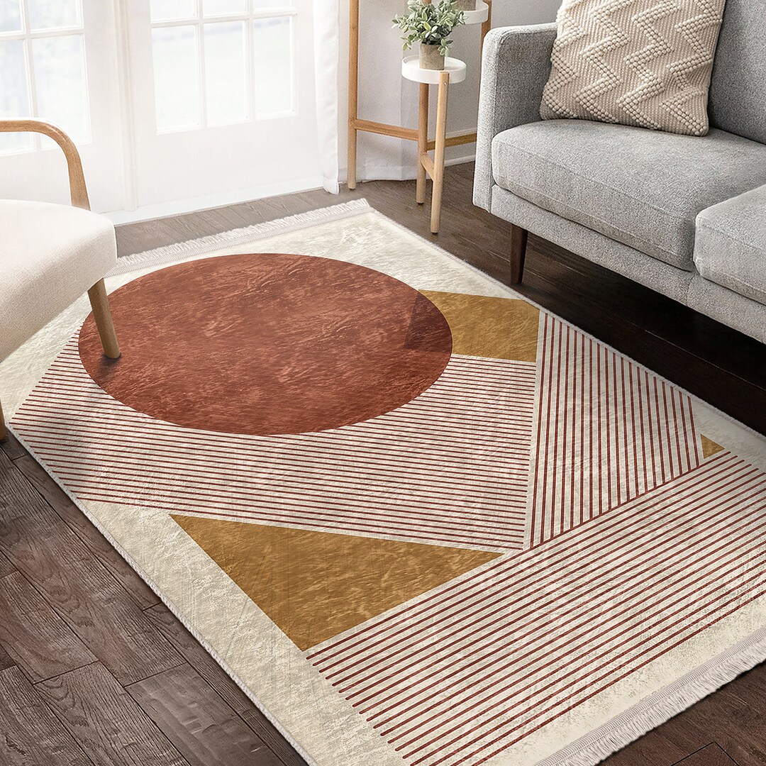 Boho Area Rugabstract Runnersurreal Non Slip Carpetstriped Artistic ...