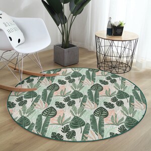 Realhomes Tropical Round Rugexotic Floor Carpetforest Non Slip Circle ...