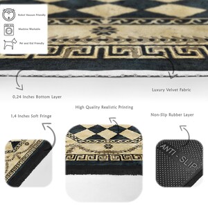 Diamond Area Rugargyle Runnergreek Key Non Slip Carpethellenic Oriental ...