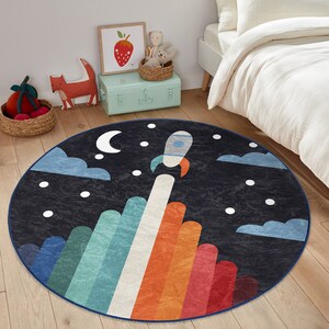 Apollo Nursery Rugrocket Playmat for Kid Roomspace Toddler Round ...