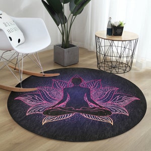 Yoga Round Rugmeditation Floor Carpetspiritual Non Slip Circle ...