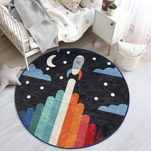 Apollo Nursery Rugrocket Playmat for Kid Roomspace Toddler Round ...