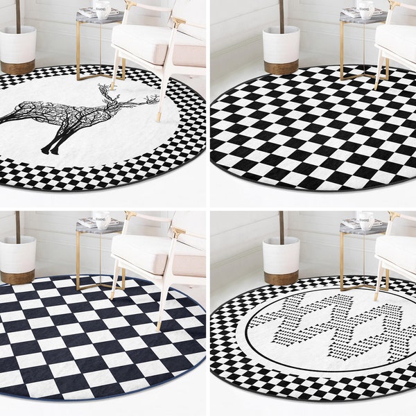Checkered Rug - Etsy