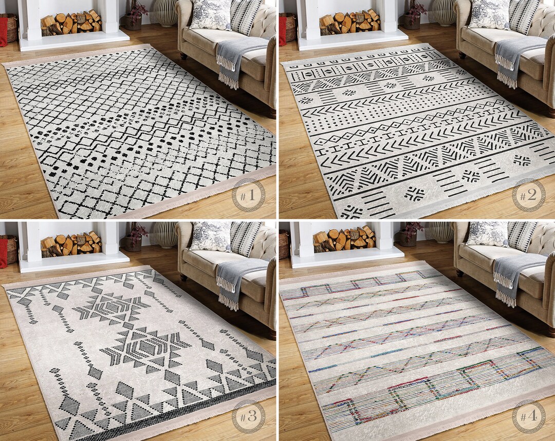 Southwestern Area Rug Gray Aztec Carpet Maya Anti Slip Rug - Etsy