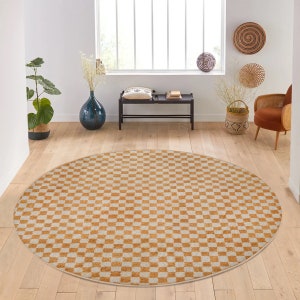 Checkered Round Ruggeometric Carpetcheckerboard Circle Rugsseamless ...