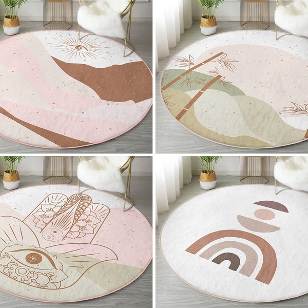 Round Boho Rug - Etsy