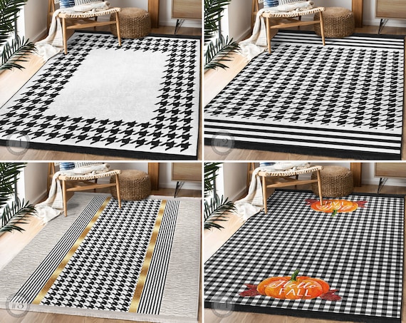 Houndstooth Rugs Black And White | Bryont Blog