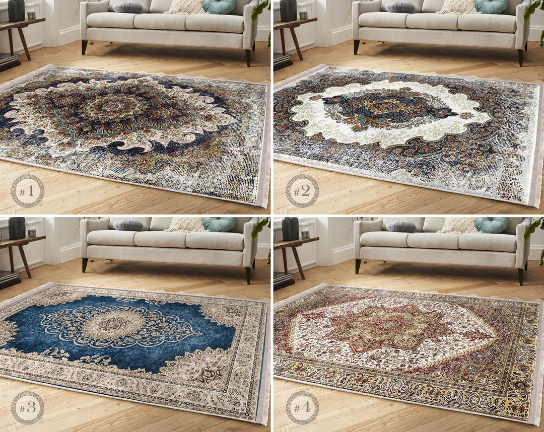 Turkish 6x9 Area Rug Beige Valby Ruta Carpet Farmhouse Anti Slip Rug ...