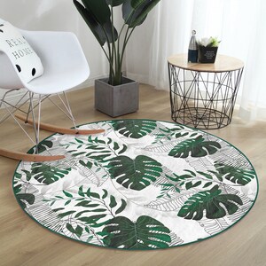 Realhomes Tropical Round Rugexotic Floor Carpetforest Non Slip Circle ...