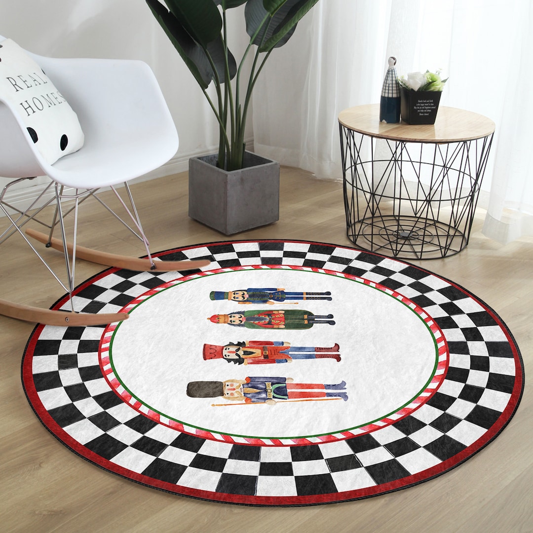 Tin Soldier Round Rugnutcracker Carpetchristmas Non Slip Circle ...