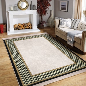 Polka Dot Area Rug Black Home Carpet Check Anti Slip Rug Sunflower ...