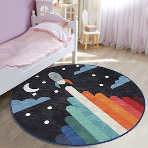 Apollo Nursery Rugrocket Playmat for Kid Roomspace Toddler Round ...