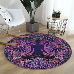 Yoga Round Rugmeditation Floor Carpetspiritual Non Slip Circle ...