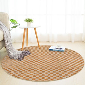 Checkered Round Ruggeometric Carpetcheckerboard Circle Rugsseamless ...
