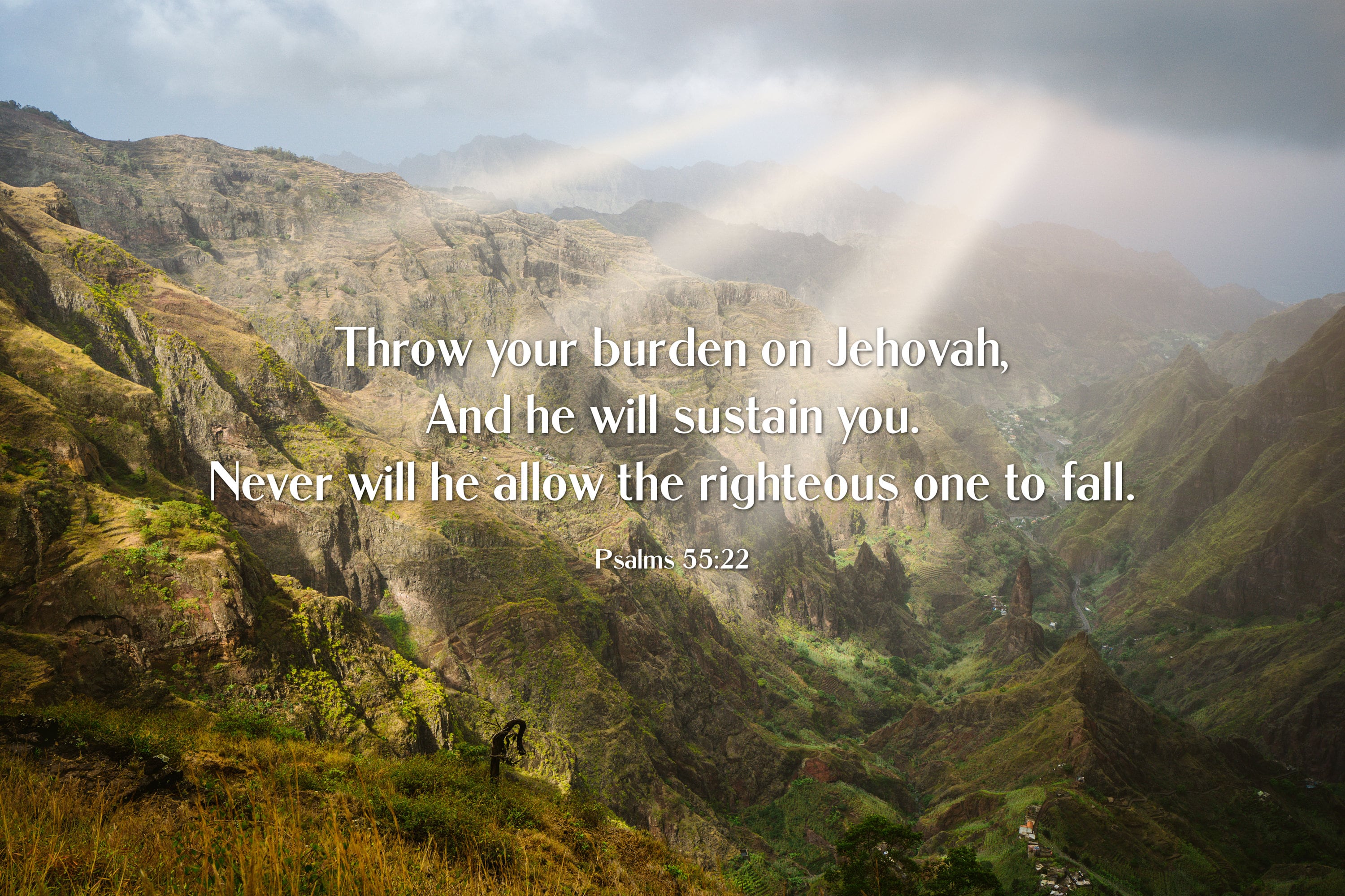 JW Gifts Wall Canvas Psalms 55:22 Throw Your Burden on Jehovah and He ...