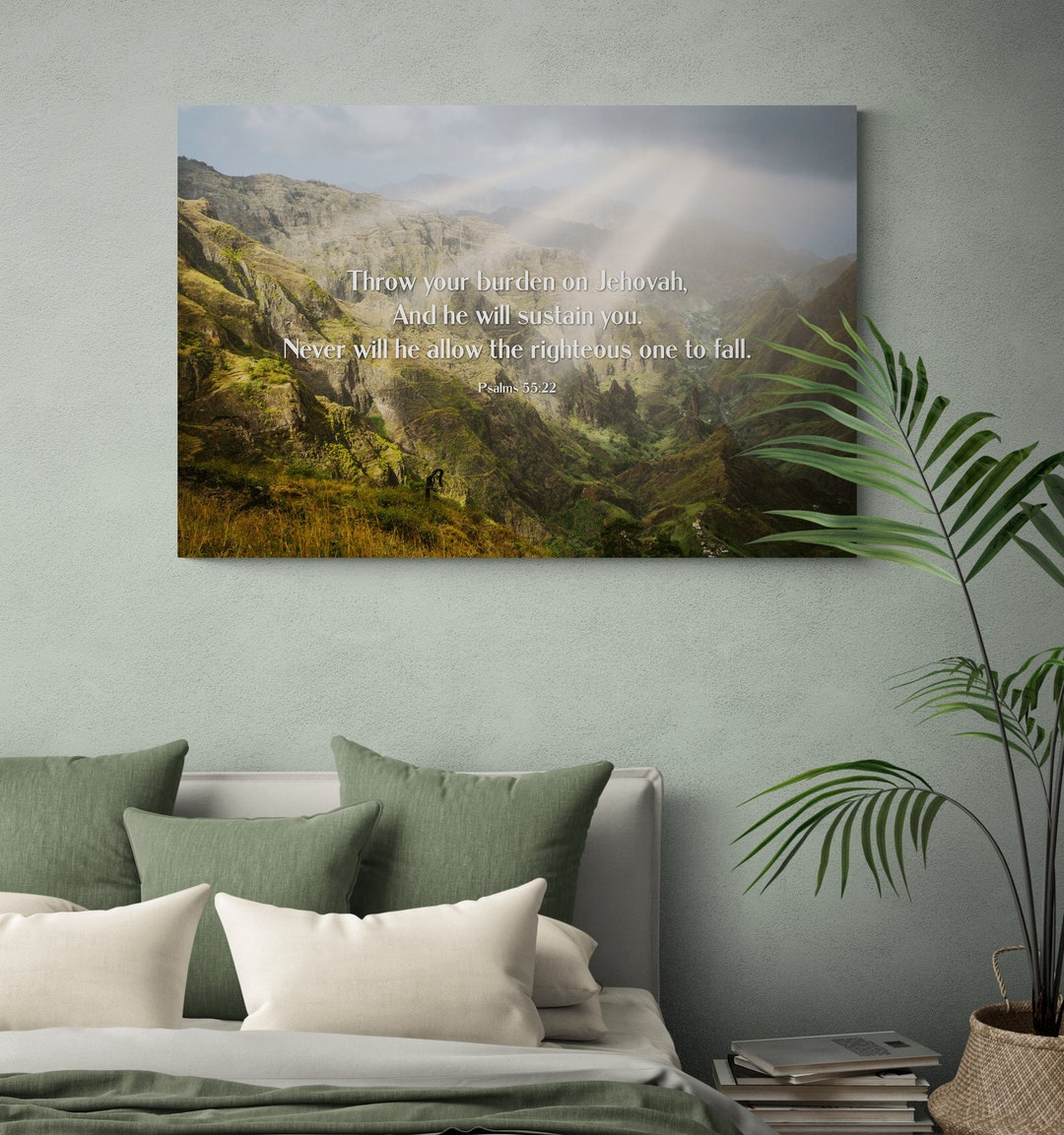 JW Gifts Wall Canvas Psalms 55:22 Throw Your Burden on Jehovah and He ...