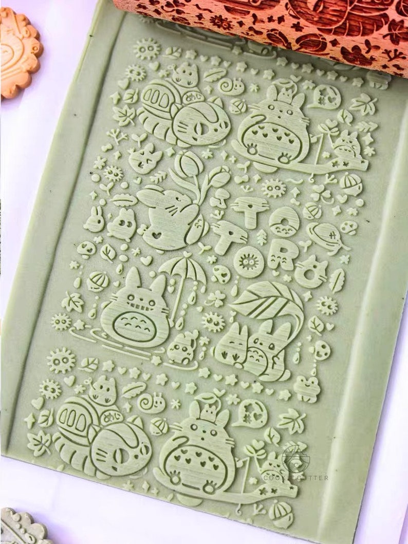 Japanese Anime Rolling Pin,embossing Cookie Roller ,cutter , Biscuit ...