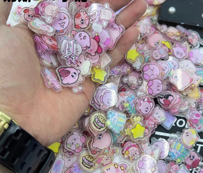Cute Kirby Acrylics Size 2cm, Random 50pcs,diy Craft Supply - Etsy