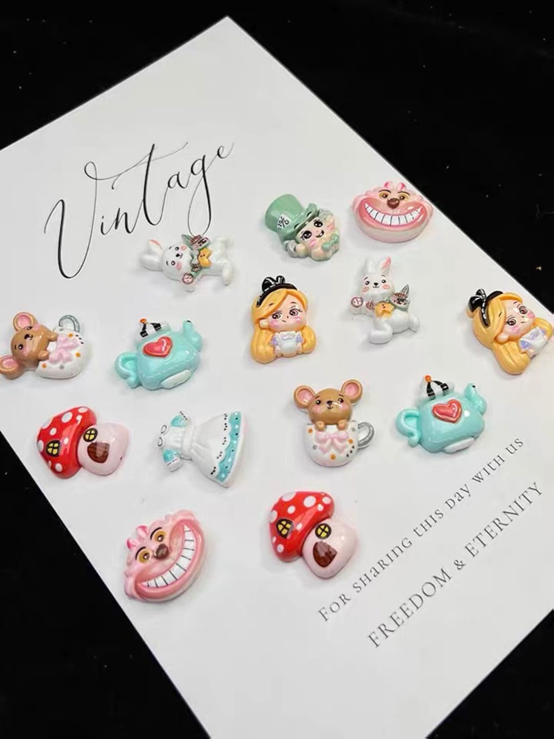 Alice in the Wonderland Resin Flat Back Charm, Random 20pcs,diy Craft ...