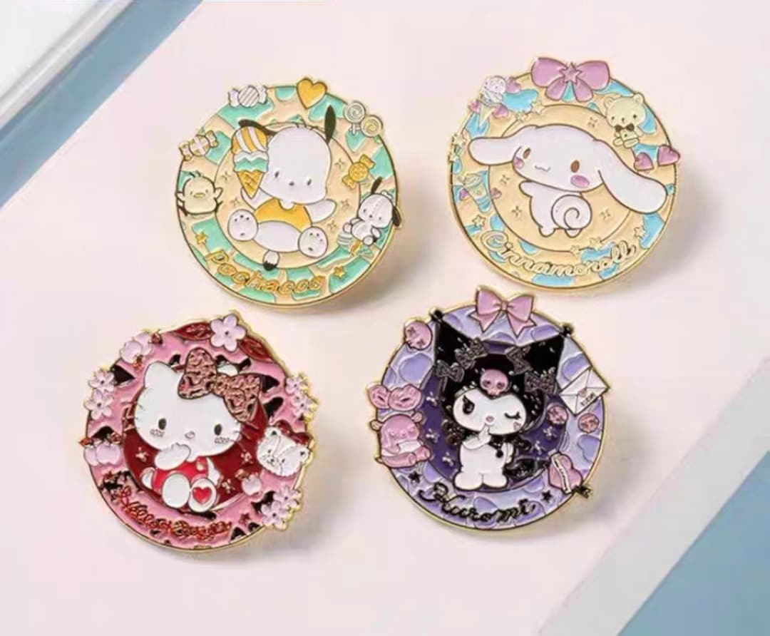 Cute 5pcs Sanrio Enamel Pin Set,diy Craft Supply - Etsy
