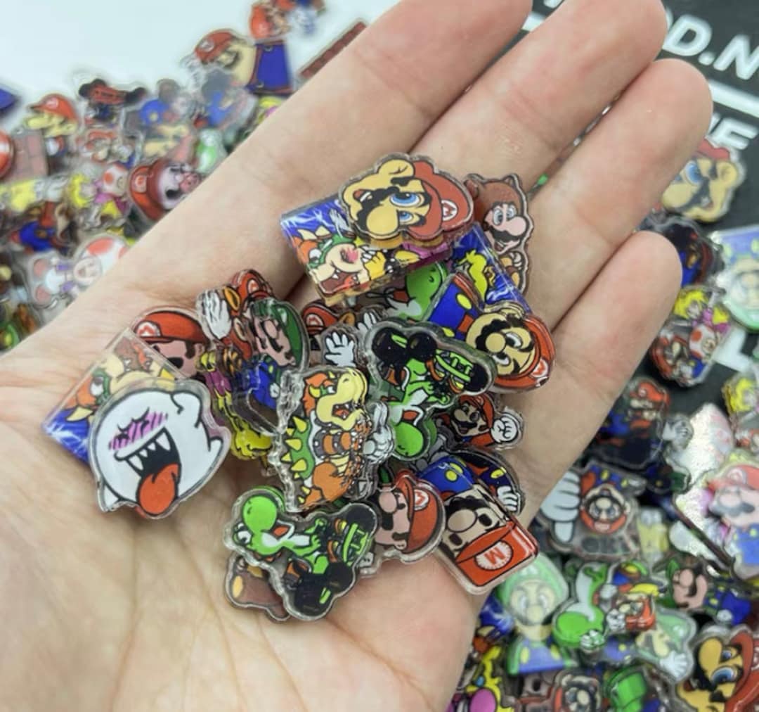 Stitch,mario Acrylics Size 2cm, Random 50pcs,diy Craft Supply - Etsy