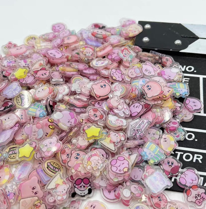 Cute Kirby Acrylics Size 2cm, Random 50pcs,diy Craft Supply - Etsy