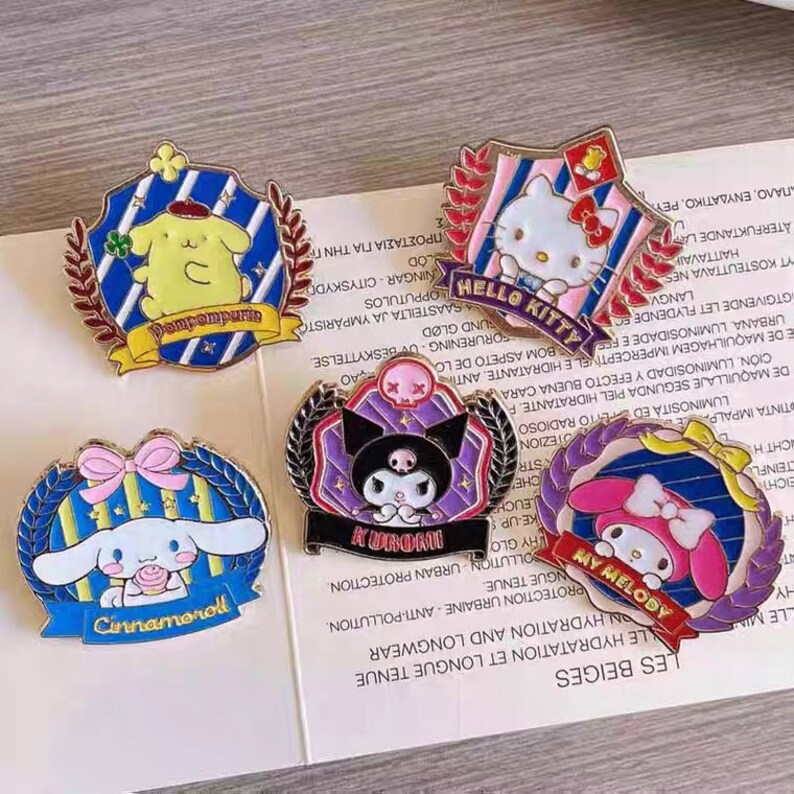 Cute 5pcs Sanrio Enamel Pin Set,diy Craft Supply - Etsy