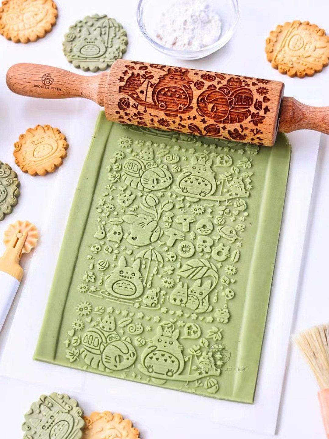 Japanese Anime Rolling Pin,embossing Cookie Roller ,cutter , Biscuit ...