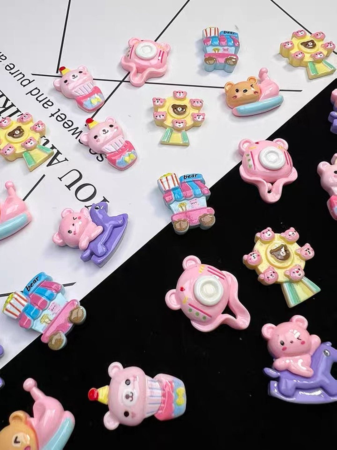 Amusement Park, Hot Air Balloon Resin Flat Back Charm, Random 20pcs,diy ...