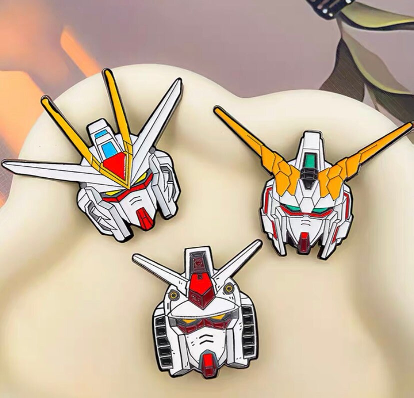 Cute 3pcs Gundam Enamel Pin Set,diy Craft Supply - Etsy