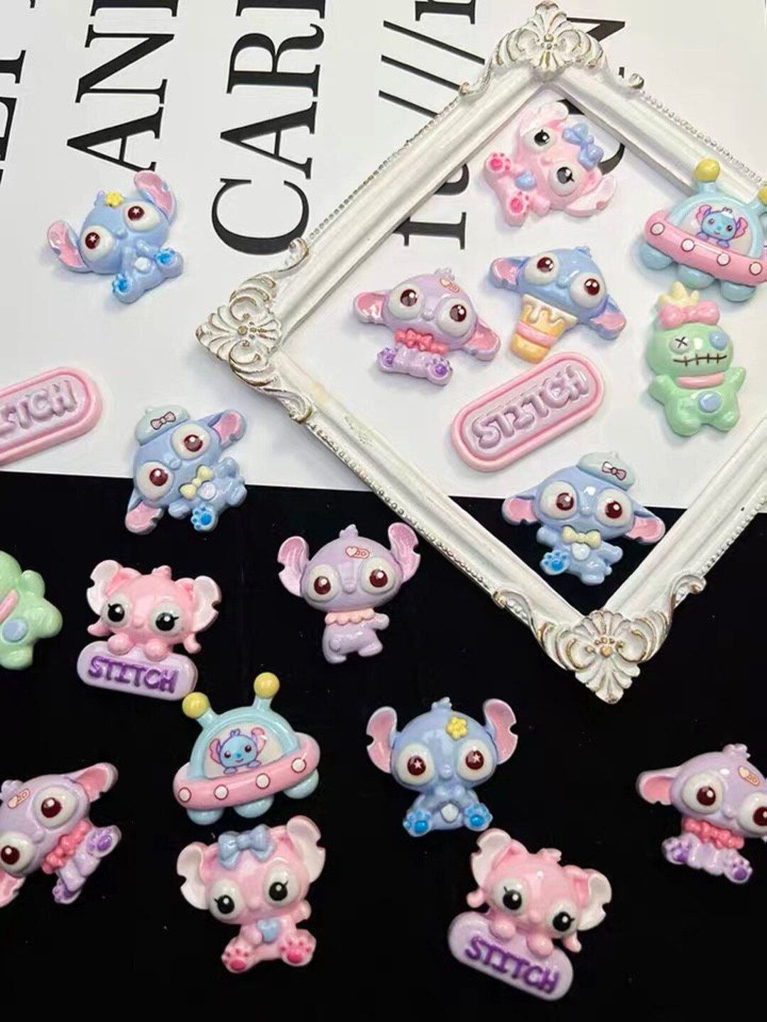 Stitch Resin Flat Back Charm, Random 20pcs,diy Craft Supply - Etsy