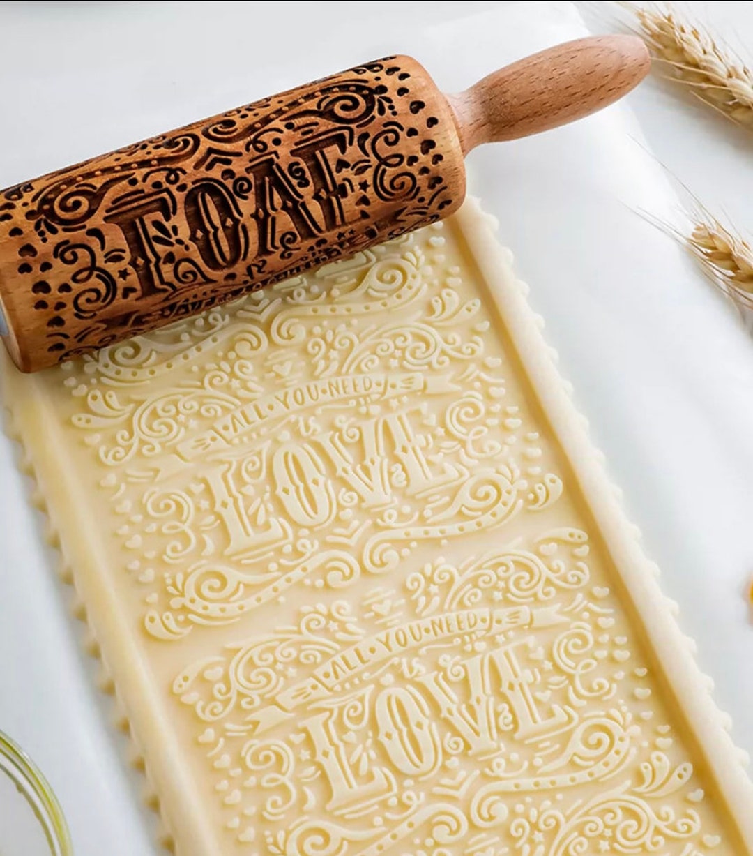 Valentine's Day Rolling Pin,embossing Cookie Roller ,cutter , Biscuit ...