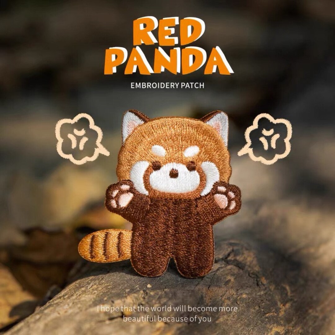 Angry Red Panda Iron On, Sew on Patch, Embroidery Applique - Etsy