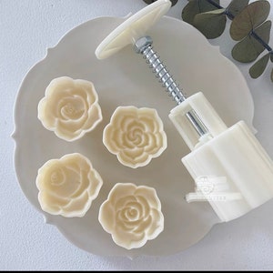 4pcs Set Rose Moon Cake Mold, Cookie Stamps - Etsy