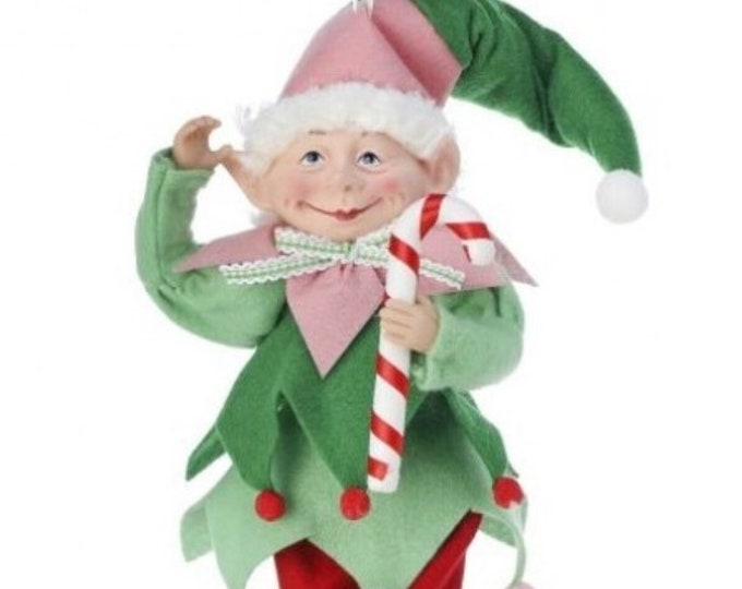 Posable Whimsical Candy Themed Elf Christmas Figure, Elf Wreath ...