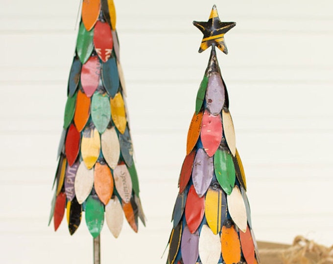 Set of 2 Metal Christmas Trees - Etsy