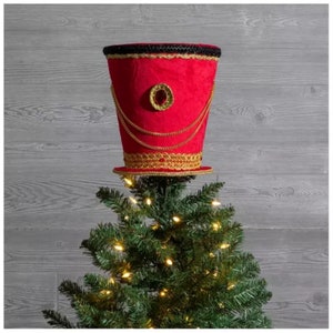 9.5 Red Nutcracker Tree Topper - Etsy